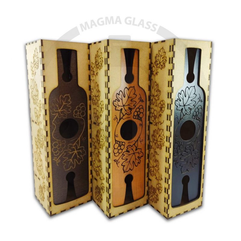 Kutija za Vinske Flase sa drzacem za dve case - MagmaGlass